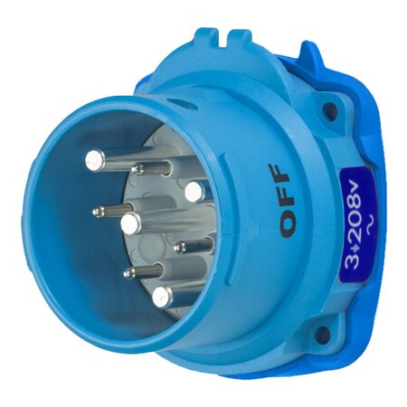 Meltric Pin & Sleeve Inlet, 60 A, 208V AC, Three Phase, 3 Pole, Screw ...