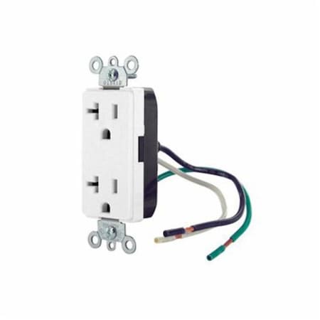 Leviton Electrical Receptacles 5-20R Dec Recep Leaded White 16352-LW | Zoro