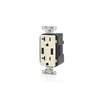Leviton COMBINATION DEVICE SWITCH 5-20R USB COMBO RECEP TR LT ALM T5832 ...