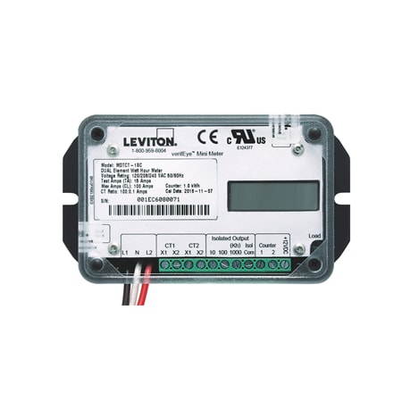 Leviton VOLTAGE OR CURRENT METERS DUAL MM 0.1KWH 200A NO MDTCT-2NC | Zoro