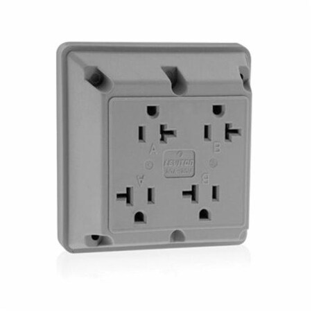 Leviton Electrical Receptacles 5-20R Quad Recep Gray 21254-GY | Zoro