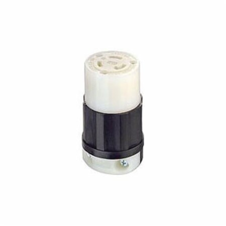 Leviton 20A Locking Connector 2P 3W 125Vac L5-20R Bk/Wt 2313-PLC | Zoro