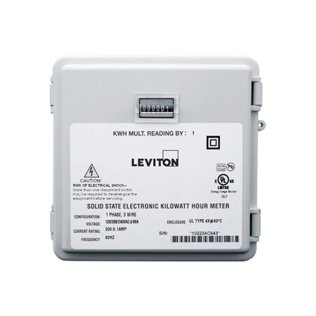 Leviton VOLTAGE OR CURRENT METERS SUBMETER 4X 1 KWH 6S101-B01 | Zoro