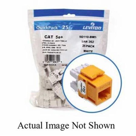 Leviton RJ jack and module JACK GIGAMAX 5E 25PK YL 5G108-BY5 | Zoro