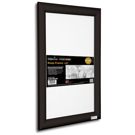 Seco Poster Snap Frame, 27" x 41", Black SN2741BLACK | Zoro
