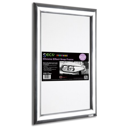 Seco Poster Snap Frame, 8.5" x 11", Chrome SN8511CHRO | Zoro