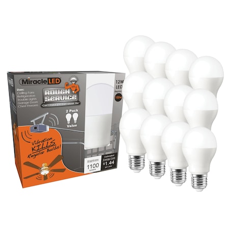 Miracle Led LED Bulb: A19, Medium Screw (E26), 100W INC, 12 W Watts ...