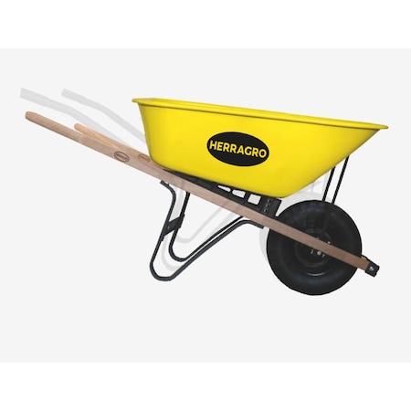 Herragro Wheelbarrow 7 Ft3 or 110 Lts Steel Tray, Wood frame and Solid ...