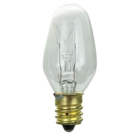 Sunlite 7C7 Incandescent Bulb, 7 Watt, Candelabra E12 Base, C7 Small ...