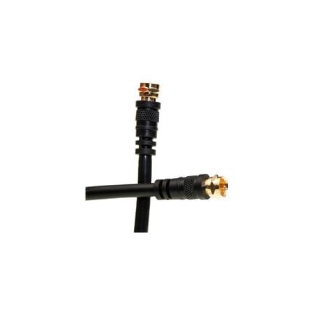 Swe-Tech 3C F-pin RG6 Coaxial Cable, Black, F-pin Male, 50 foot FWT10X4 ...