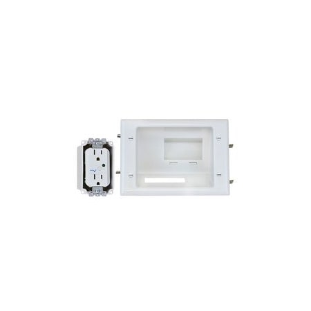 Cable Wholesale Recessed Low Voltage Mid-Size Plate w/ Duplex Surge ...