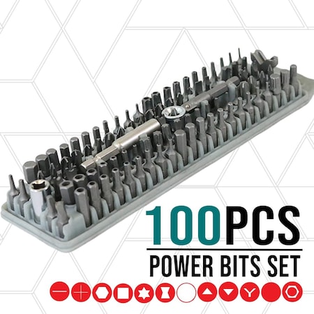 Boxer Tools 1/4-in. Security Hex Bit Set 100pc - SAE, Metric, Star Bits ...