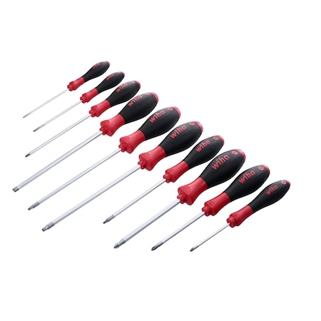 Wiha SoftFinish Grip ScrewDriver Set, Slotted 3.0-6.5, Phillips Number ...