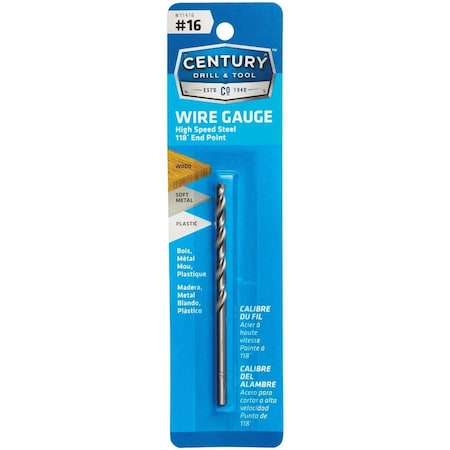 Century Drill & Tool Number 16 HSS Brite Drill Bit 11416 | Zoro