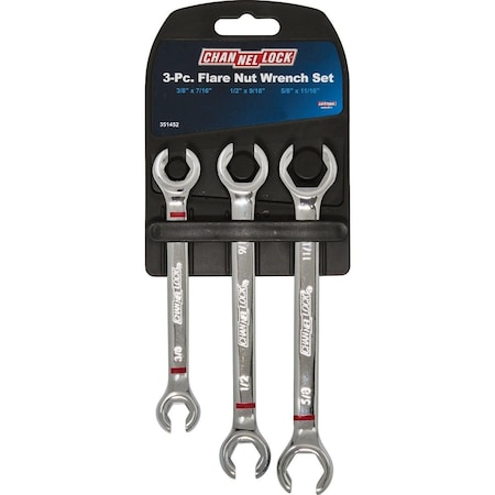 Channellock Standard 6-Point Flare Nut Wrench Set 3-Piece 351452 | Zoro