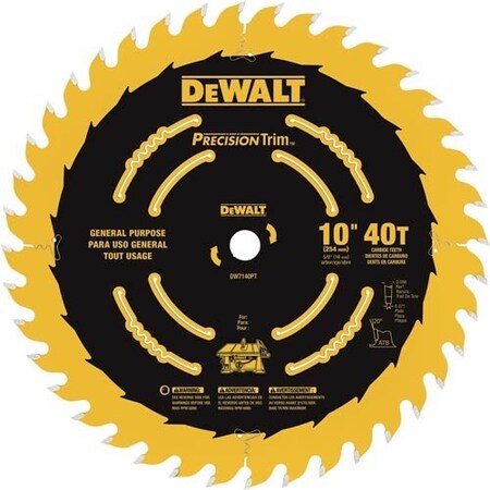 Dewalt Circular Saw Blades, Precision Trim Coated Thin Kerf 10in. 40T ...