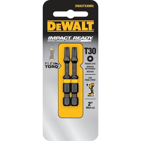 Dewalt FlexTorq 2 In. T30 TORX Power Impact Screwdriver Bit, 2PK ...