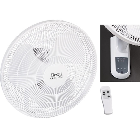 Best Comfort Fan, Wall Mount, 16 in Blade Dia, Oscillating 15258-R PG ...
