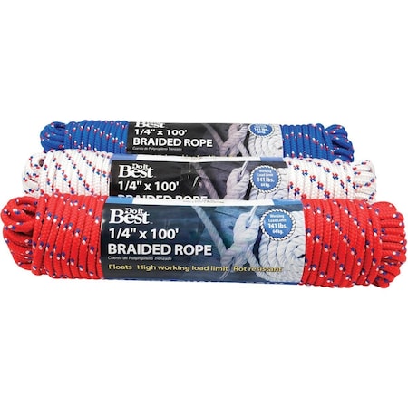 All-Source 1/4 In. x 100 Ft. Assorted Colors Diamond Braided ...