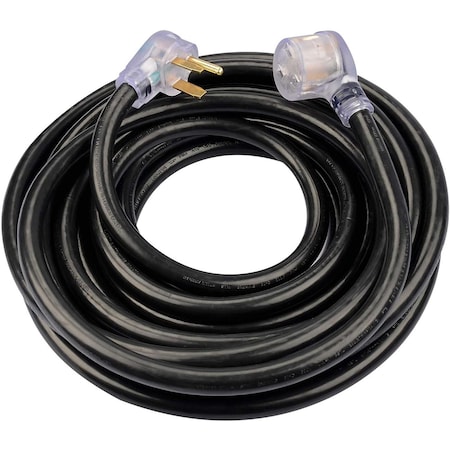 Direct Wire STW Extension Cord, 8 AWG, 8/3, 6-50R, Black, 6-50P, 25 ft ...