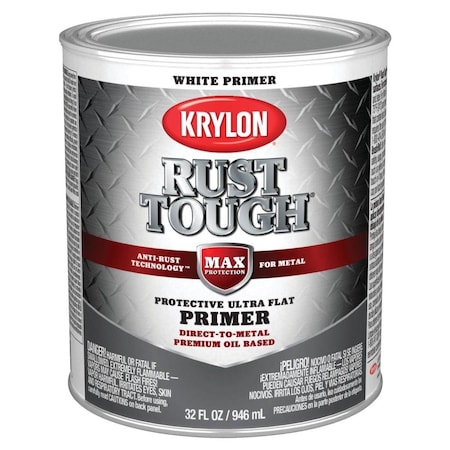 Krylon Rust Tough Primer, White, 1 Qt. K09718008 | Zoro