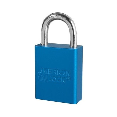 Master Lock Padlock, 5 pin cylinder, 1-1/2, Aluminum, Blue, Keyed Diff ...