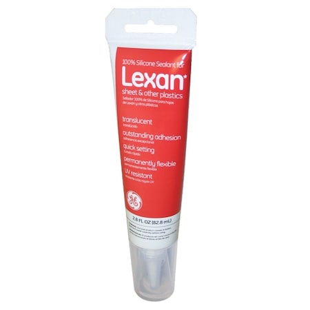 Ge Lexan 2.8 Oz. Silicone Sealant, Clear GE57 | Zoro