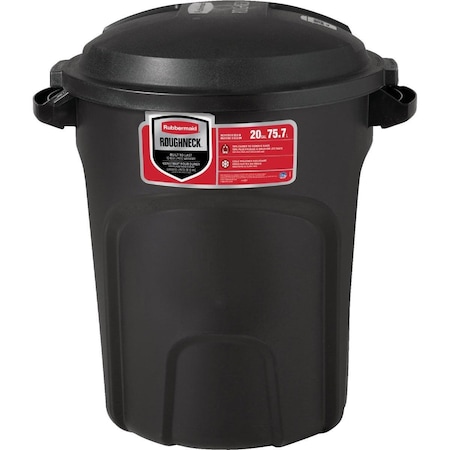 Rubbermaid Roughneck 20 Gal. Black NonWheeled Vented Trash Can with Lid ...