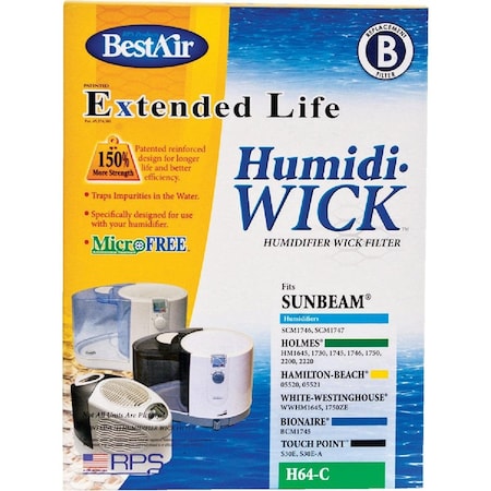 Bestair Extended Life Humidi-Wick H64 Humidifier Wick Filter H64-PDQ-4 ...