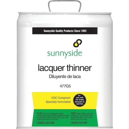 Sunnyside Low VOC Lacquer Thinner, 5 Gallon 477G5 | Zoro