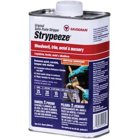 Savogran Strypeeze Quart Methylene Chloride Free Stripper 01232 | Zoro