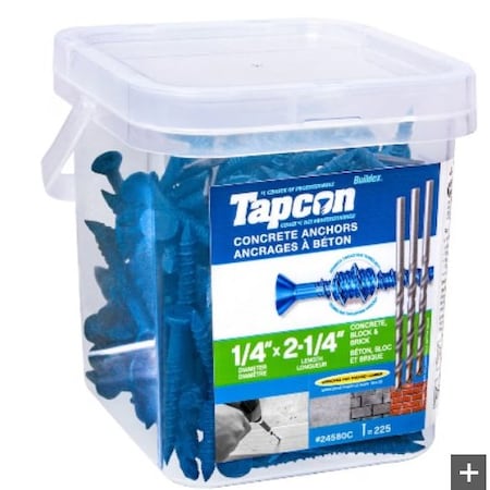 Tapcon 1/4-inch x 2-1/4-inch Climaseal Blue Flat Head T30 Concrete ...