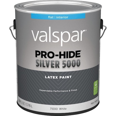 Valspar Pro-Hide Silver 5000 Latex Flat Interior Wall Paint, White Base ...