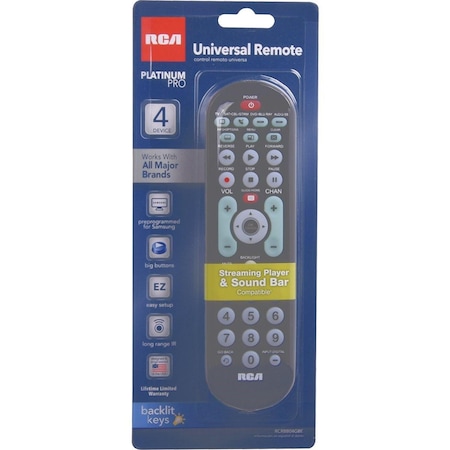 Rca 4-Device Universal Black Big Button Remote Control RCRBB04GBE | Zoro