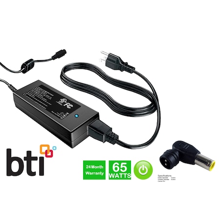 Battery Technology BTI AC ADAPTER 65W/20V C122 TIP FOR VARIOUS IBM NB ...