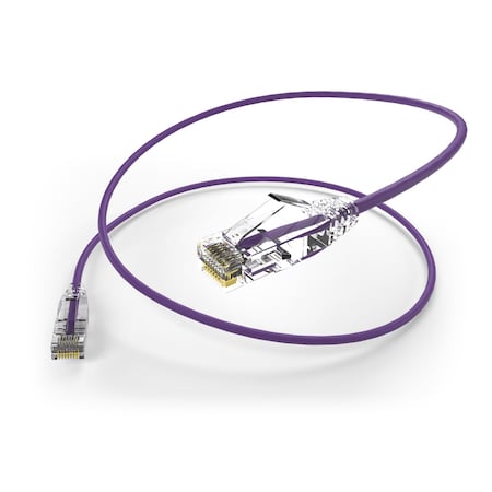 Unc Group Clearfit Slim 28Awg Cat6A Purple 8Ft CS6A-08F-PUR | Zoro