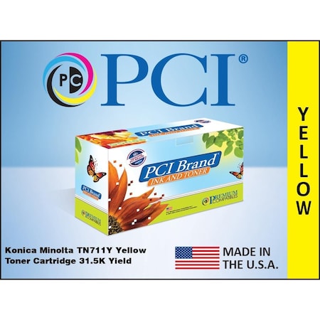 Pci Konica Minolta Tn711Y A3Vu23O Yellow Toner Cartridge 31.5K Yield ...