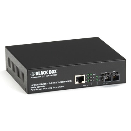 Black Box Poe Pse Gigabit Media Converter, Single- LPS500A-SM-10K-SC | Zoro