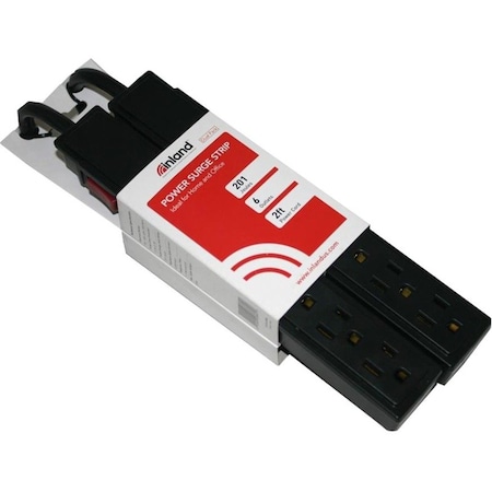 Inland Products 6 Outlets Surge Protector 201 Joules15-Amp Overload ...