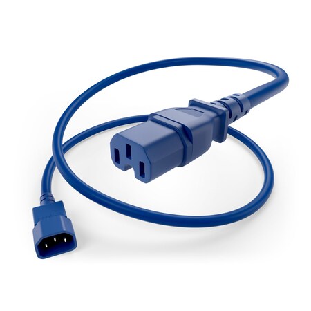 Unirise Usa 3Ft Power Cord C14-C15 15Amp Blue PWCD-C14C15-15A-03F-BLU ...