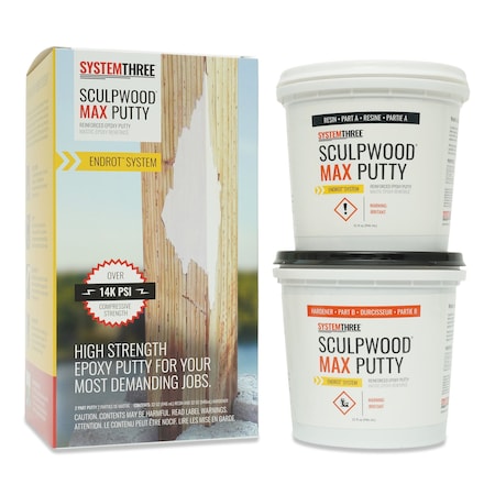 System Three Resins SculpWood Max Putty Epoxy Filler, 1/2 Gallon Kit ...