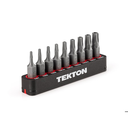 Tekton 1/4 Inch Star Security Bit Set with Rail, 9-Piece (TR7-TR30 ...