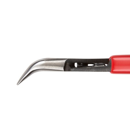 TEKTON 4.9" Mini Bent Long Nose Pliers, Flat Non Slip Grip Handle ...