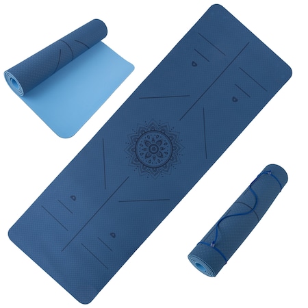 Wakeman Yoga Mat with Alignment Marks - Lightweight Exercise Mat with ...