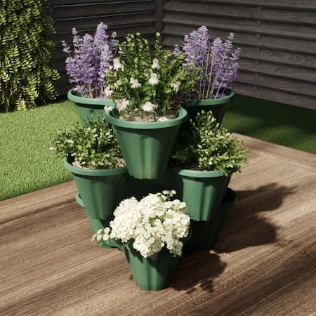 Nature Spring Nature Spring 3-Tier Stacking Planter Tower, Green ...