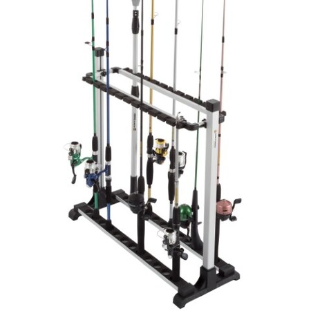 Leisure Sports Fishing Rod Rack, Aluminum Freestanding Floor Storage ...