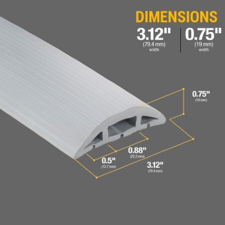 Fleming Supply Floor Cable Cover | 10 Feet Gray Duct Cord Protector | 3 ...