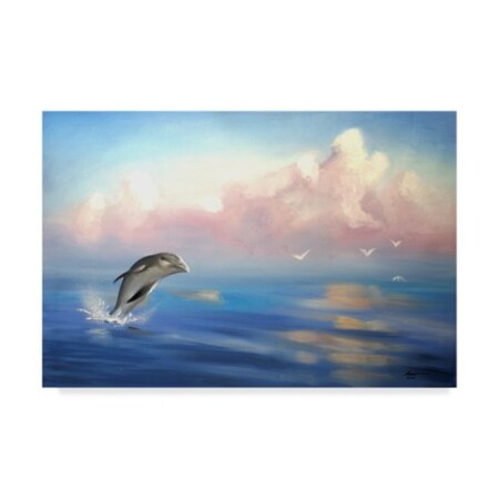 Trademark Fine Art D. Rusty Rust 'Dolphin' Canvas Art, 12x19 ALI25864 ...