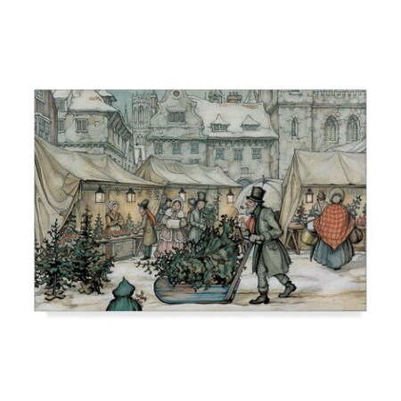 Trademark Fine Art Anton Pieck 'A Christmas Sled' Canvas Art, 30x47 ...
