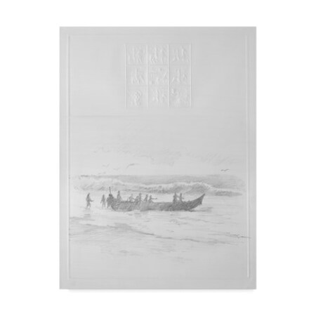 Trademark Fine Art Michael Jackson 'Row Boat Drawing' Canvas Art, 35x47 ...